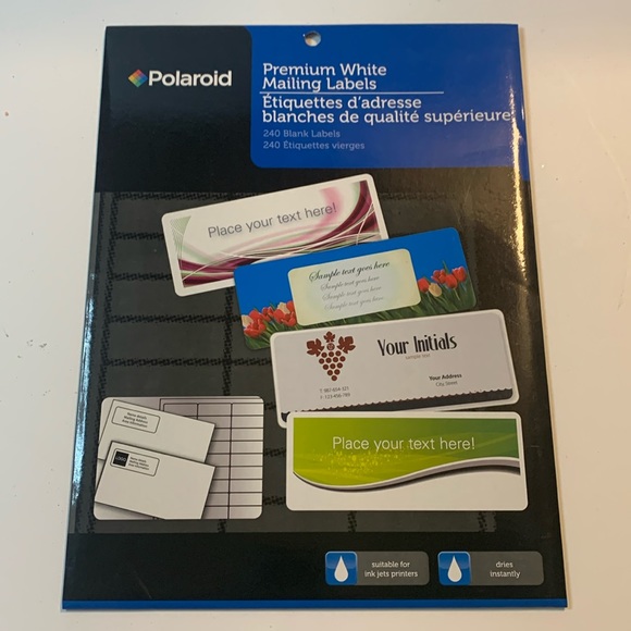 Polaroid | Office | Polaroid Premium White Mailing Labels 24 Blank ...